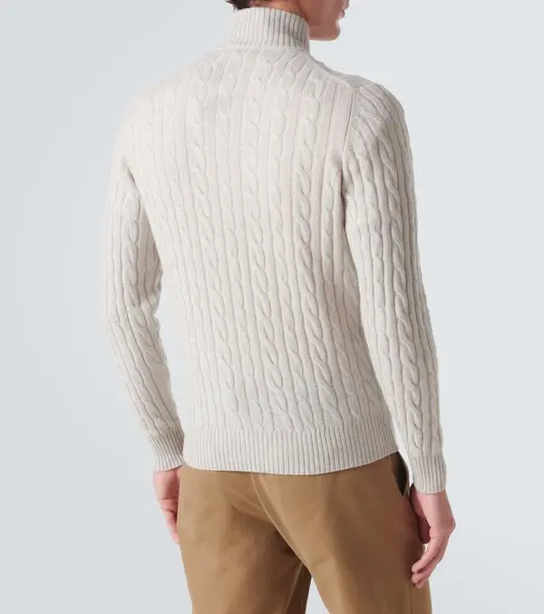 Loro Piana Mezzocollo Treccia Cashmere Sweater - Neutrals