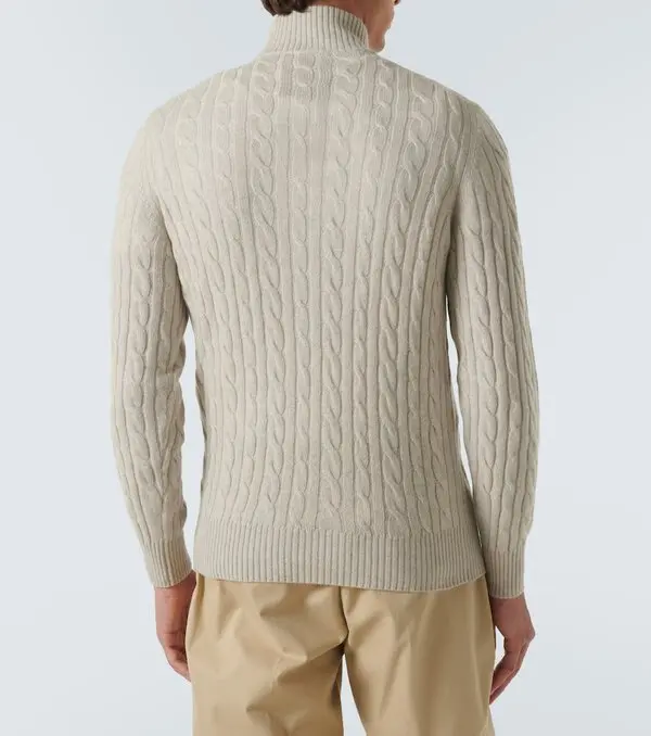 Loro Piana Mezzocollo Treccia Cashmere Sweater - Neutrals
