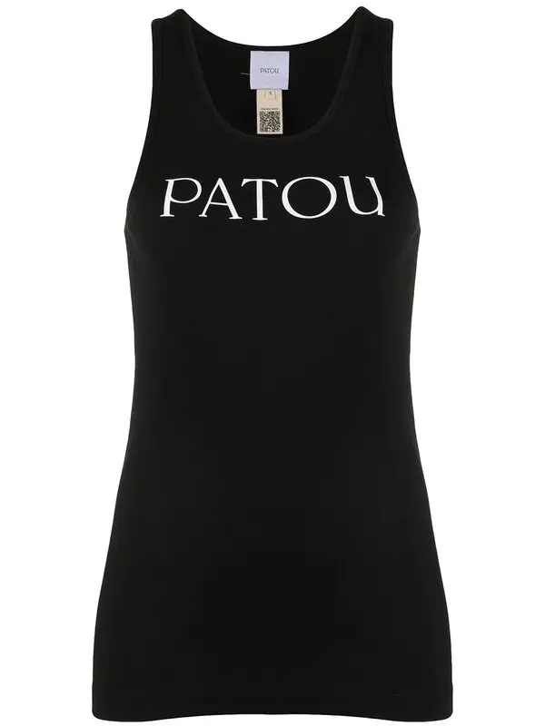 PATOU Logo-print Jersey Tank Top - Black