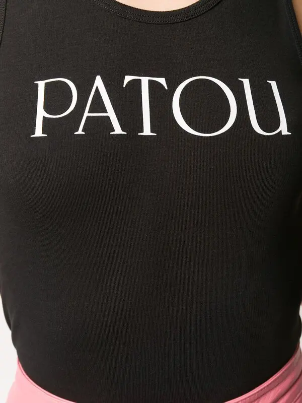 PATOU Logo-print Jersey Tank Top - Black