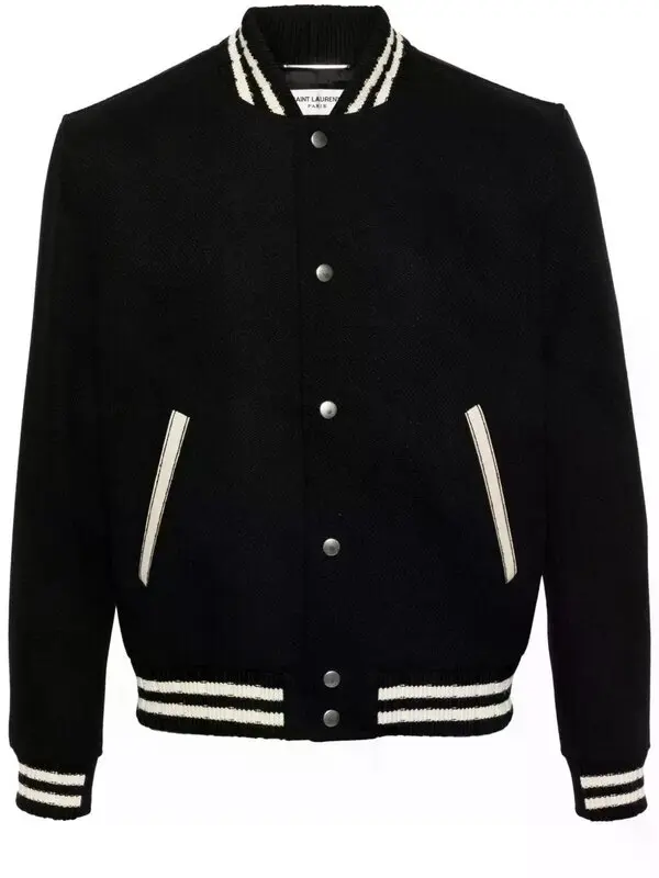 Saint Laurent Teddy Varsity Jacket - Black
