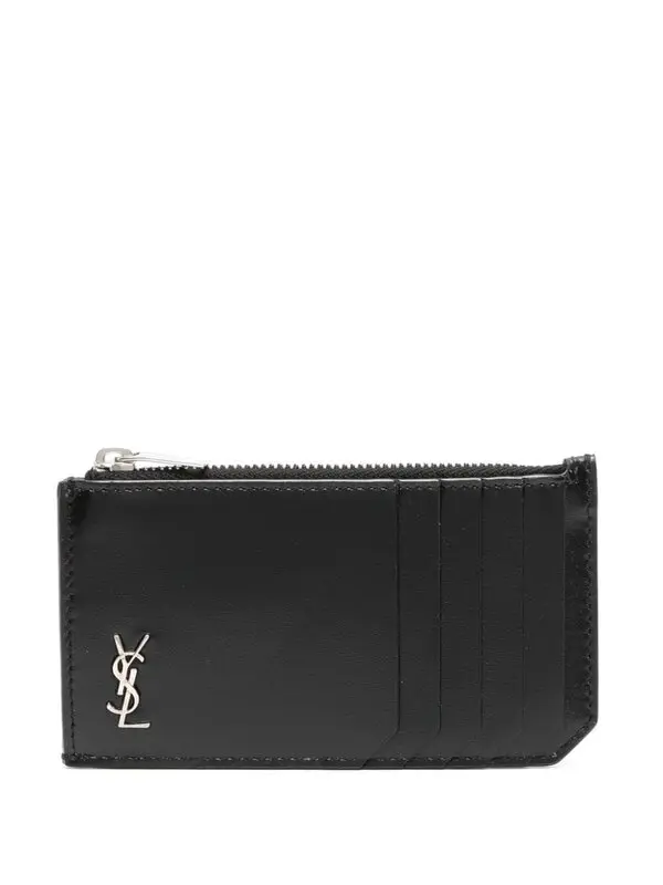 Saint Laurent Monogram-plaque Cardholder - Black