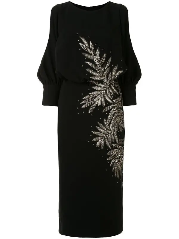 SAIID KOBEISY Open-shoulder Embroidered Dress
