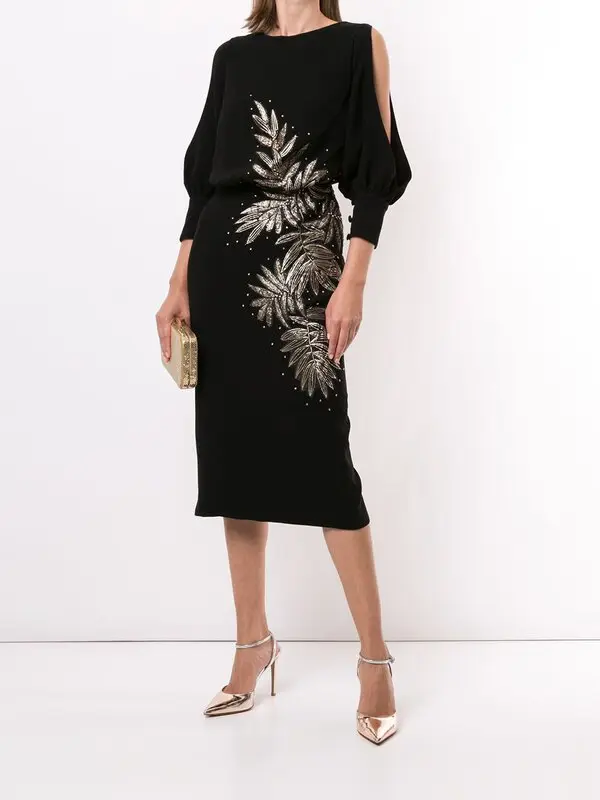 SAIID KOBEISY Open-shoulder Embroidered Dress