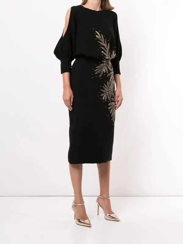 SAIID KOBEISY Open-shoulder Embroidered Dress