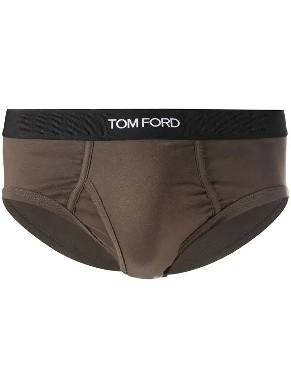 TOM FORD Logo Cotton Briefs - Green