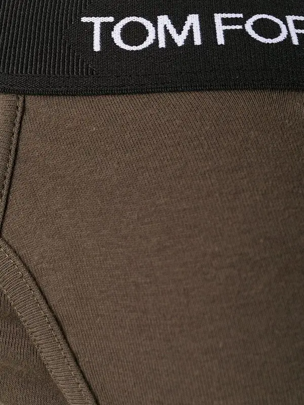 TOM FORD Logo Cotton Briefs - Green