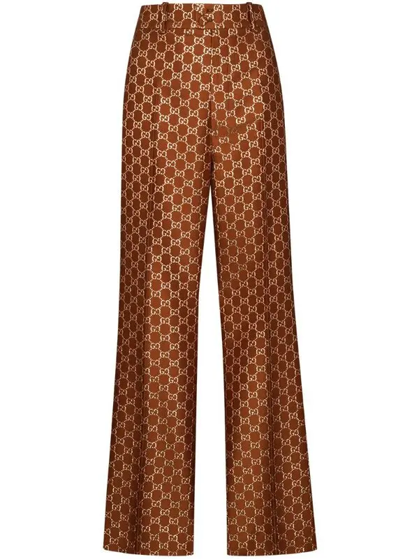 Gucci Gg Jacquard Flared Trousers