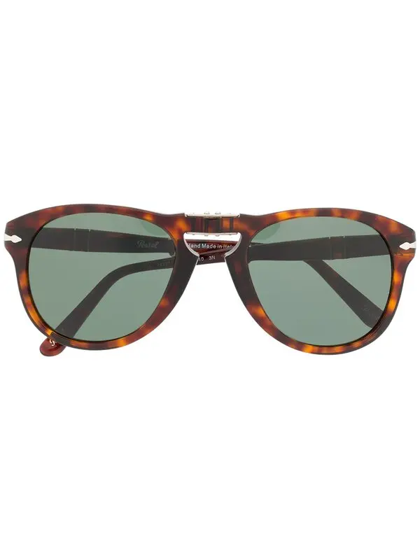 Persol Tortoiseshell Round Frame Sunglasses - Brown