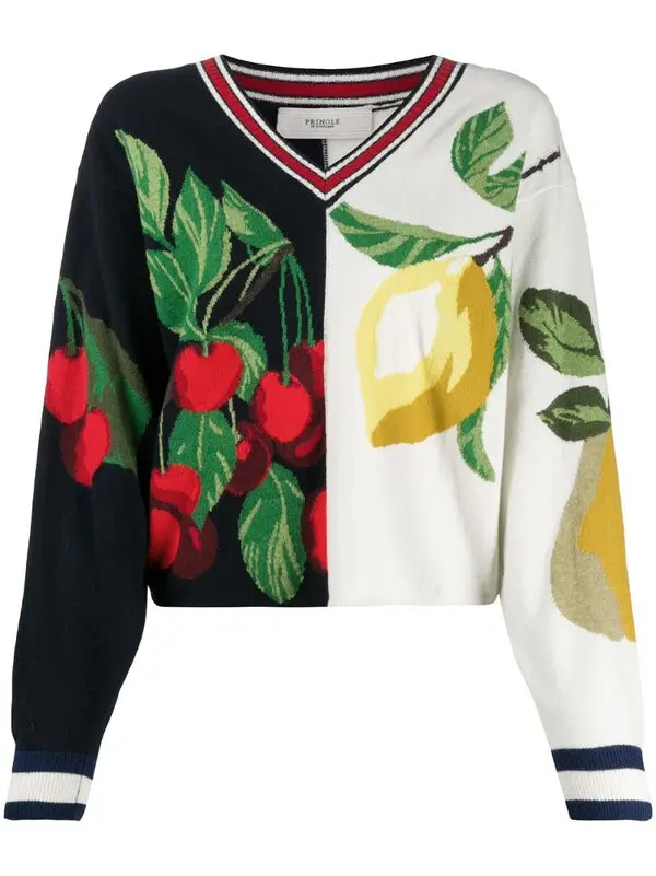 Pringle Of Scotland Two-tone Fruit Knit Jumper