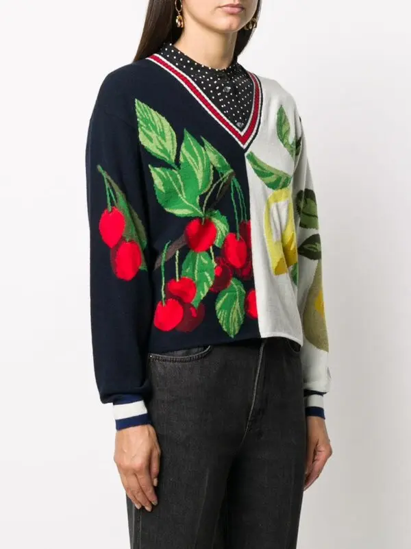Pringle Of Scotland Two-tone Fruit Knit Jumper