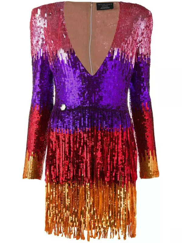 Philipp Plein Colour-block Mini Dress - Pink