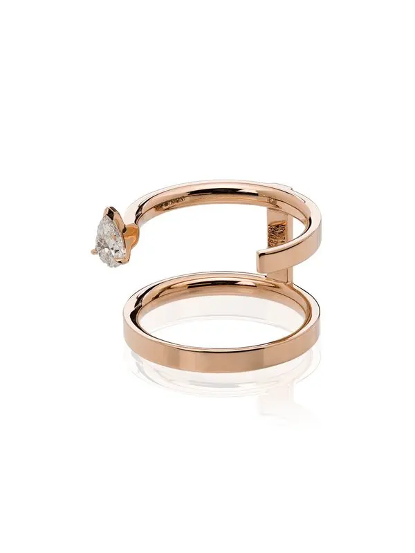 REPOSSI Serti Sur Vide 18kt Diamond Ring - Pink