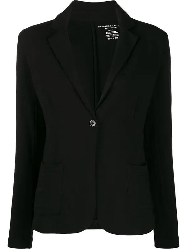 Majestic Filatures Americana Ribbed Blazer - Black