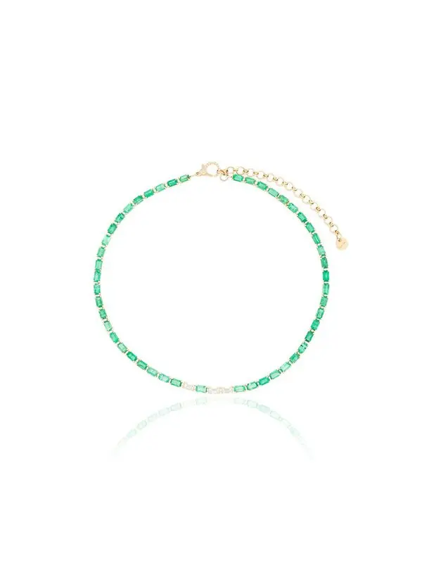 Shay 18k Emerald And Diamond Tennis Choker - Gold