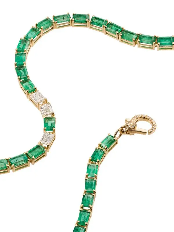 Shay 18k Emerald And Diamond Tennis Choker