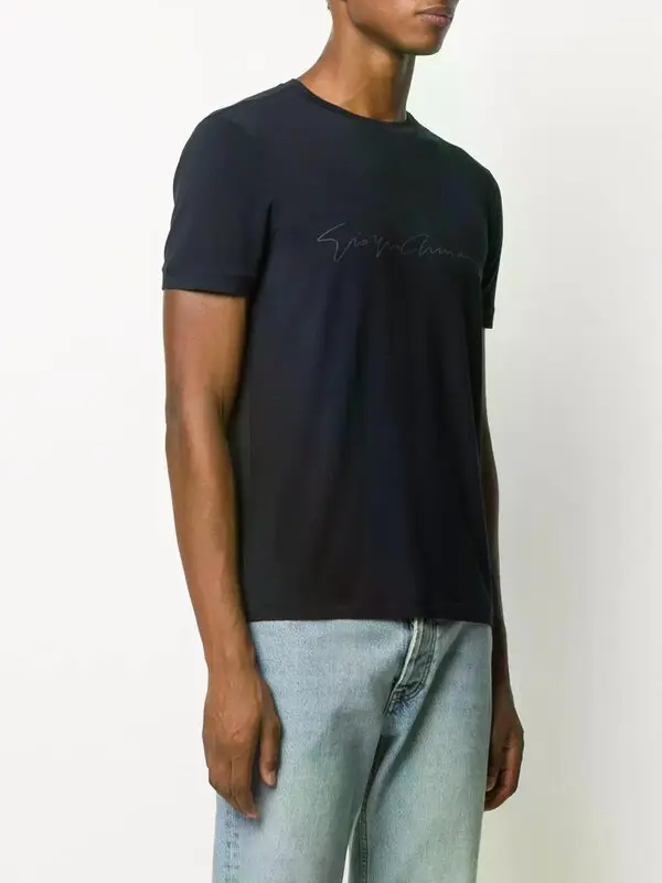 Giorgio Armani Crewneck Signature T-shirt - Black