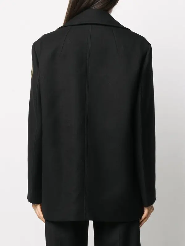 PATOU Logo-embroidered Wool Pea Coat