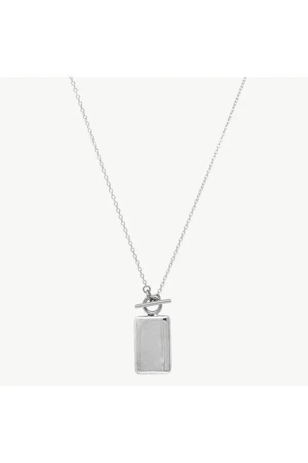 SOKO Rectangle Medallion Necklace - Silver