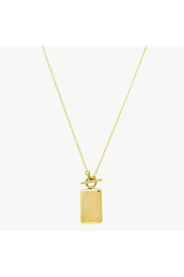 SOKO Rectangle Medallion Necklace - Silver