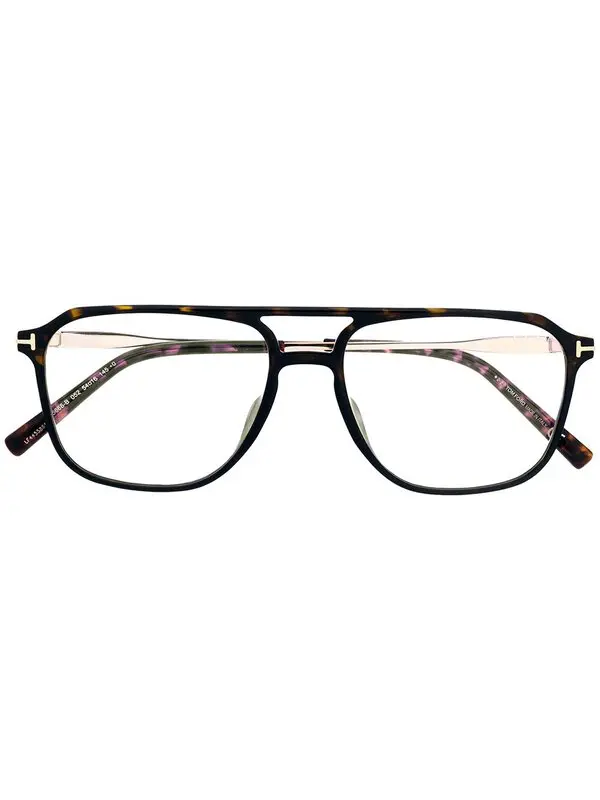 TOM FORD Tortoiseshell Pilot-frame Glasses - Brown
