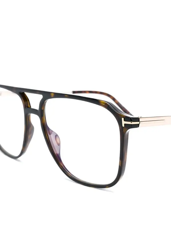 TOM FORD Tortoiseshell Pilot-frame Glasses - Brown