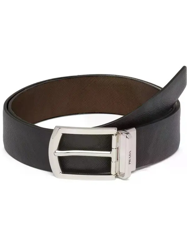 Prada Reversible Saffiano Leather Belt - Black