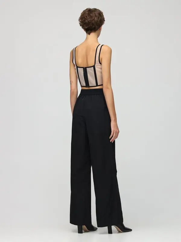 DION LEE Cotton & Nylon Wide Leg Pants