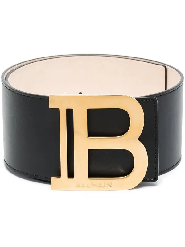 Balmain Wide Leather Belt - Black