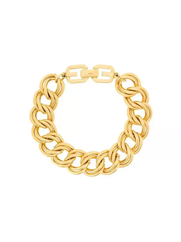 Givenchy 1980s Double Chain Link Bracelet - Gold