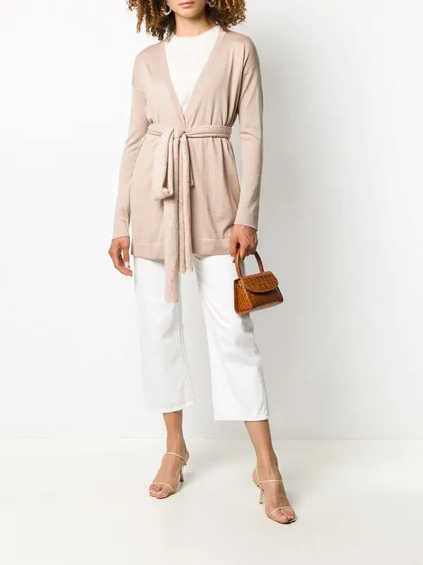 Fabiana Filippi Silk Waist-tied Cardigan