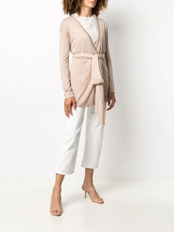 Fabiana Filippi Silk Waist-tied Cardigan