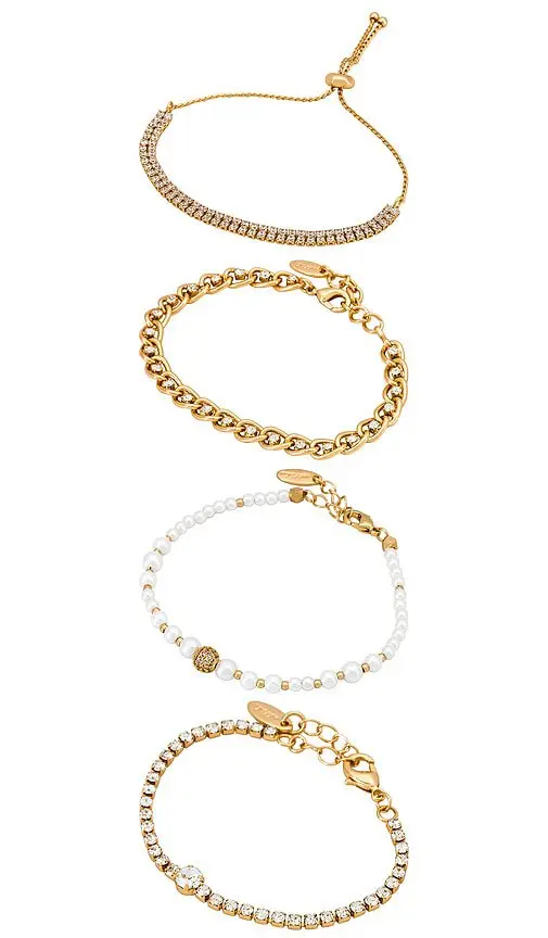 Ettika Metallic Chain Bracelet Set