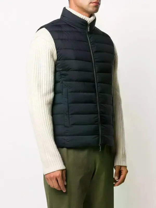 MOORER Padded Zip-up Gilet - Blue