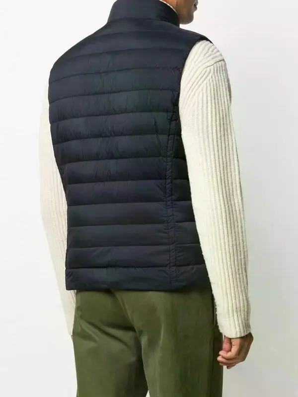 MOORER Padded Zip-up Gilet - Blue