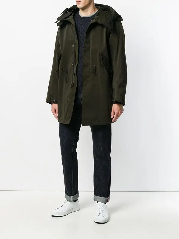 TEN C Hooded Coat - Green