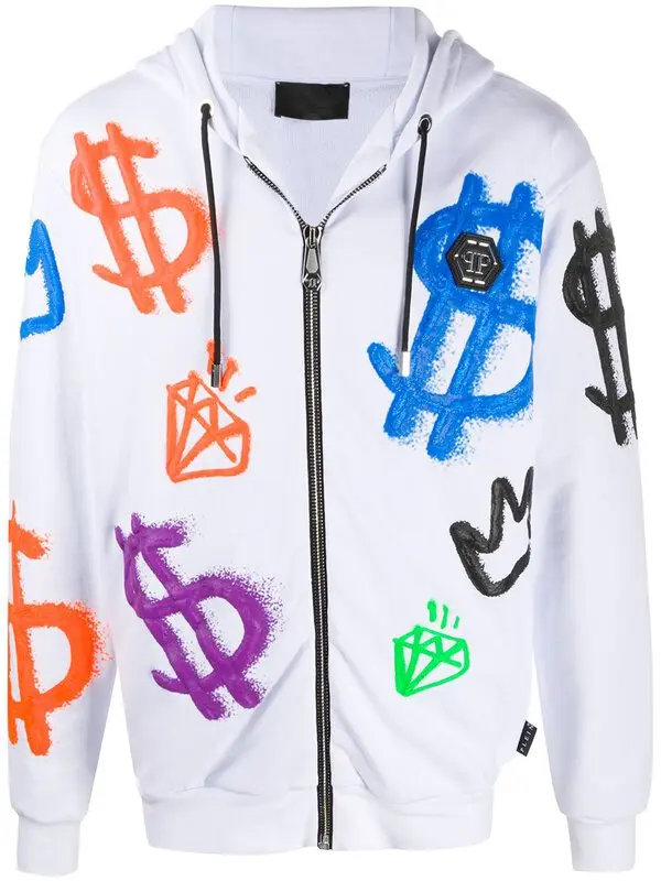 Philipp Plein Hooded Jacket - White