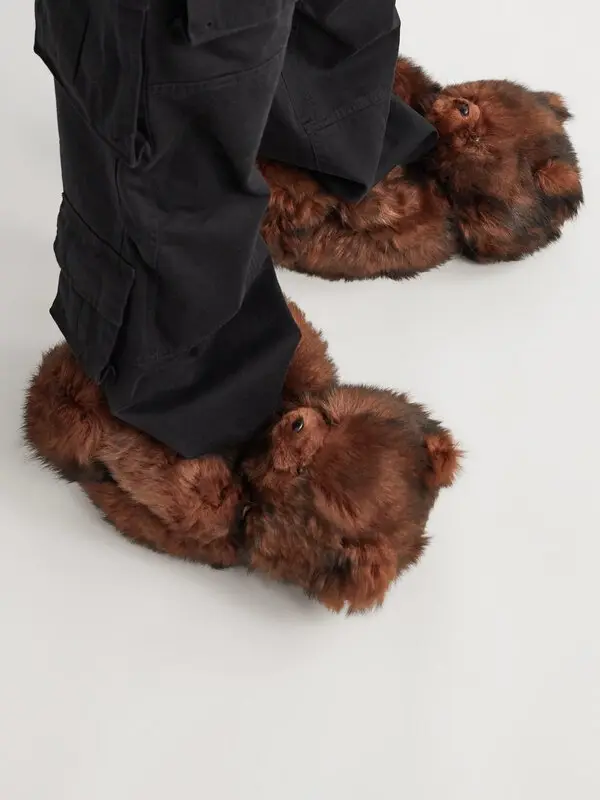 Vetements Hug Me Bear Shearling Slippers