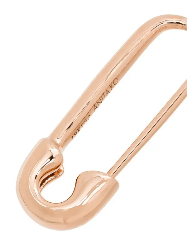 ANITA KO Safety Pin 18kt Rose Gold Earring - Pink