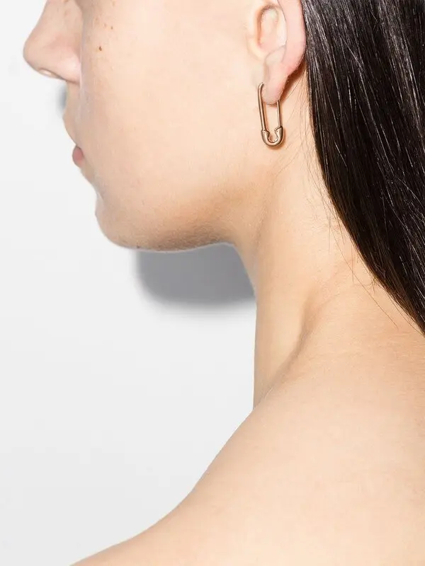 ANITA KO Safety Pin 18kt Rose Gold Earring - Pink