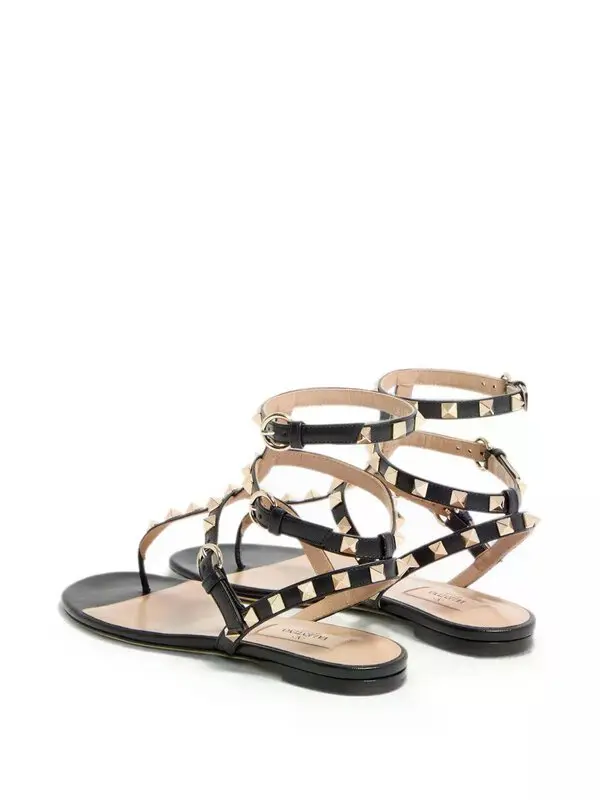 Valentino Garavani Rockstud Leather Flip-flops - Black