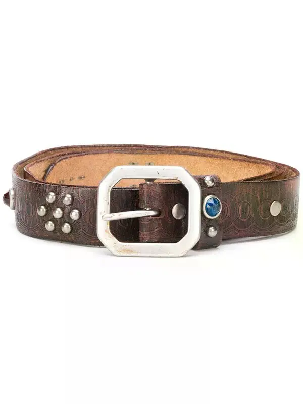 Ralph Lauren Rasco Studded Leather Belt - Brown