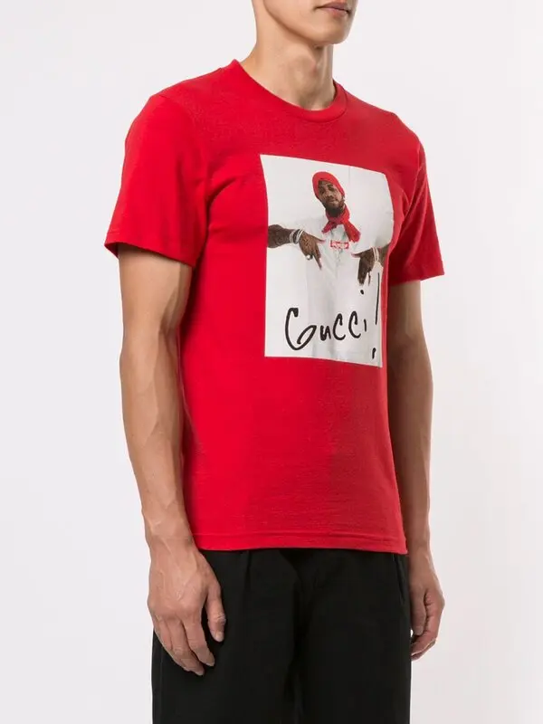 Supreme Gucci Mane Photo-Print T-Shirt - Red | Editorialist