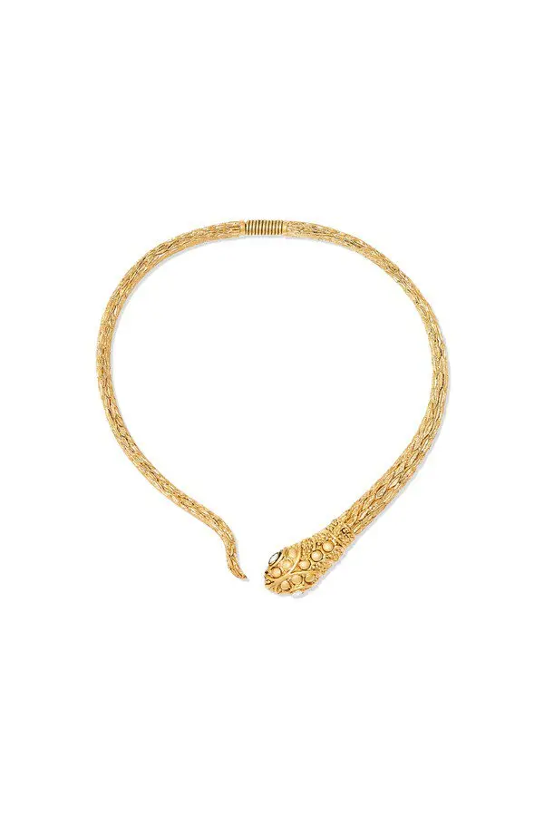 KENNETH JAY LANE Snake Collar Necklace - Gold