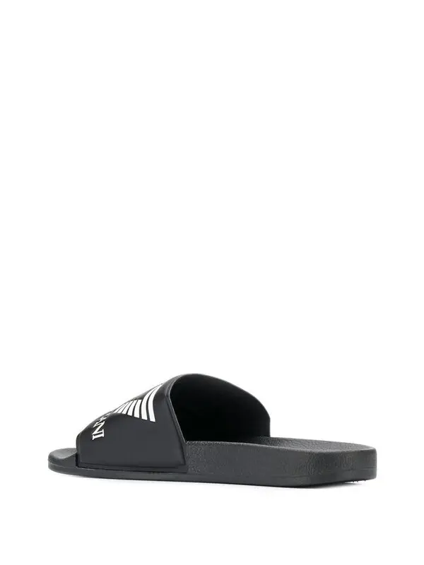 Emporio Armani Logo Slides - Black