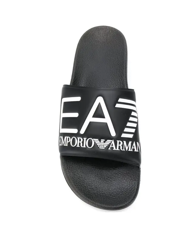 Emporio Armani Logo Slides - Black