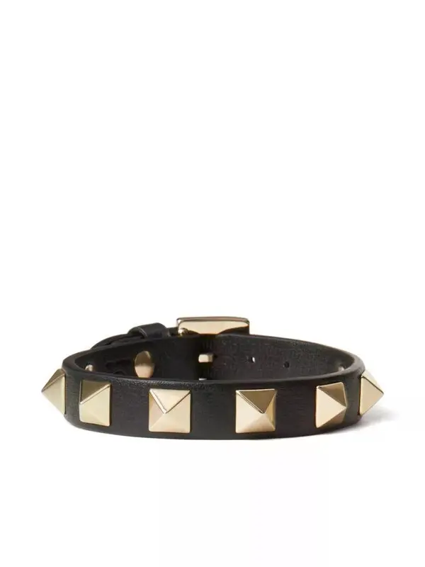Valentino Garavani Rockstud Leather Bracelet - Black