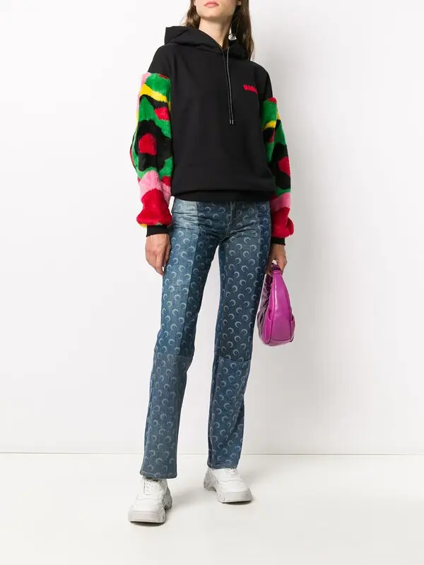 Kirin Contrast Panel Faux Fur Hoodie