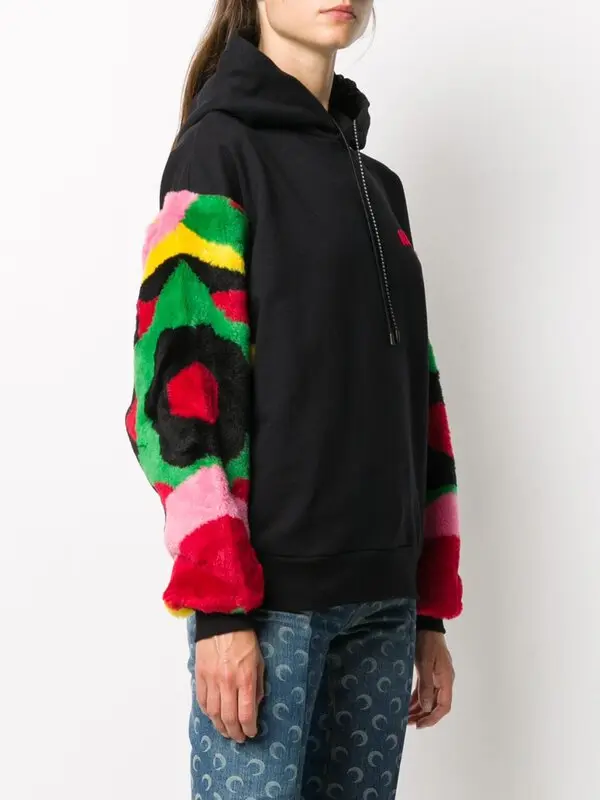 Kirin Contrast Panel Faux Fur Hoodie