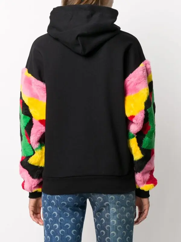 Kirin Contrast Panel Faux Fur Hoodie